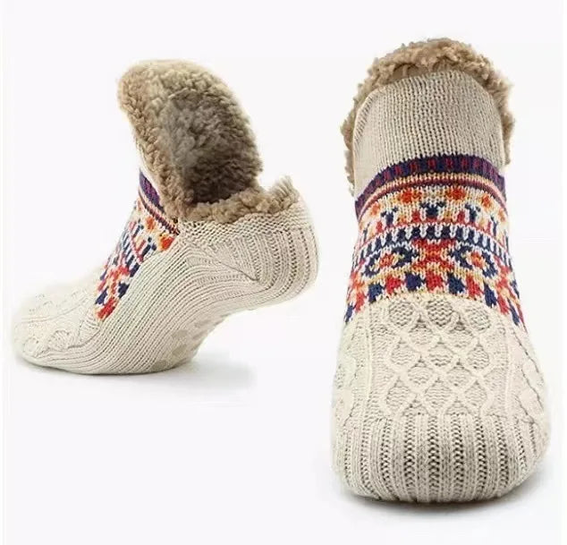Super Warm Winter Non-slip Floor Socks Women Men Snow Socks Sleep Carp ...